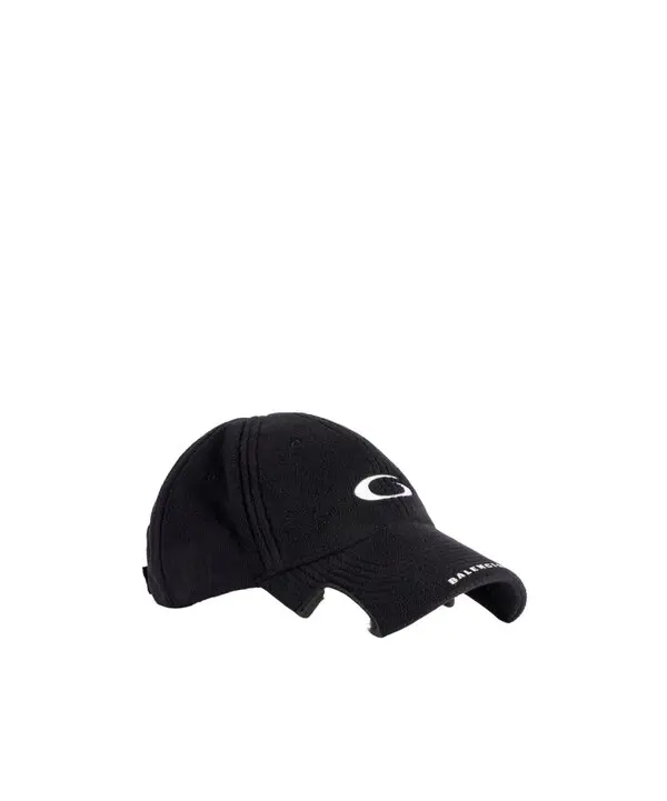 Balenciaga Embroidered Fleece Baseball Cap - Black