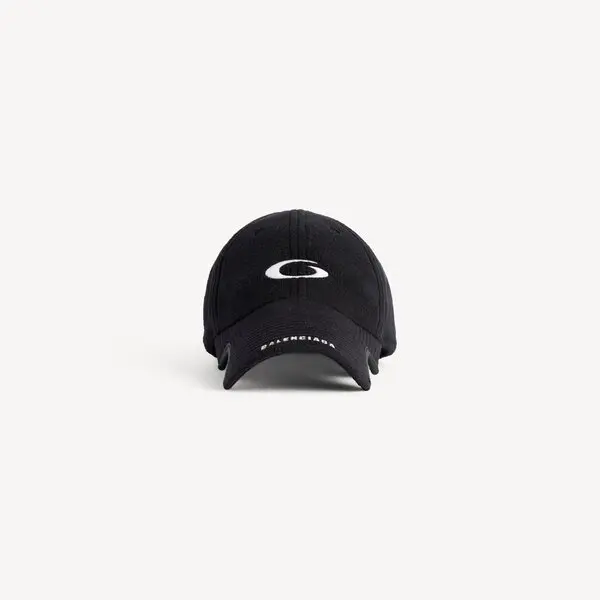 Balenciaga Embroidered Fleece Baseball Cap - Black