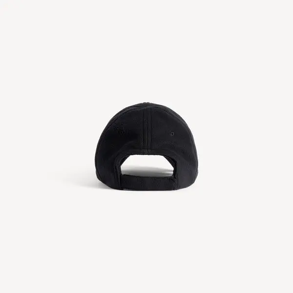 Balenciaga Embroidered Fleece Baseball Cap - Black