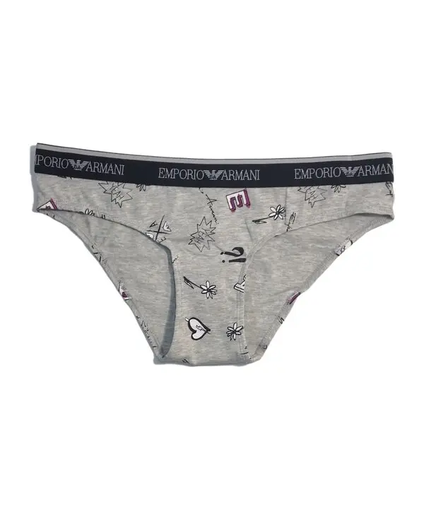 Emporio Armani Pattern Printed Briefs Pants - Gray