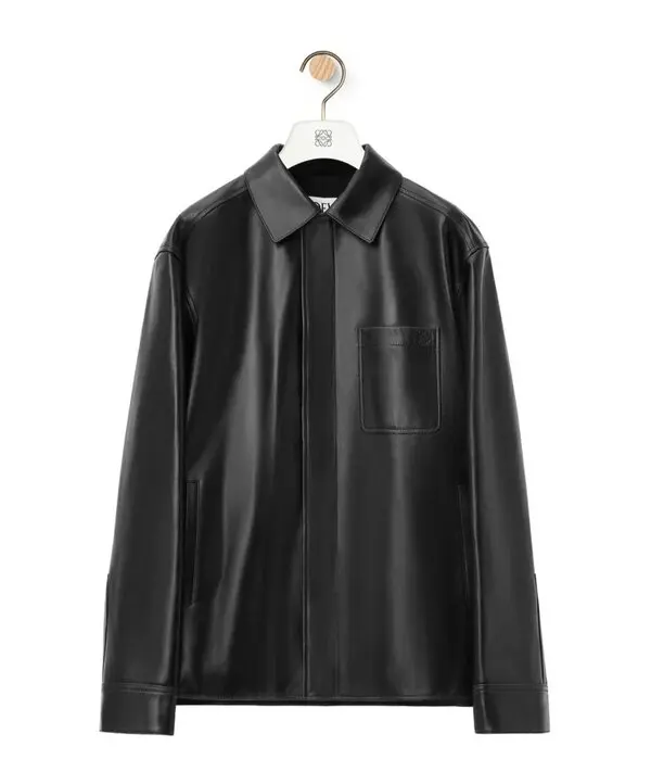 Loewe Logo Debossed Overshirt - Black