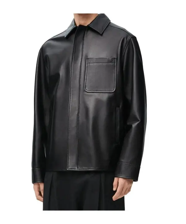 Loewe Logo Debossed Overshirt - Black