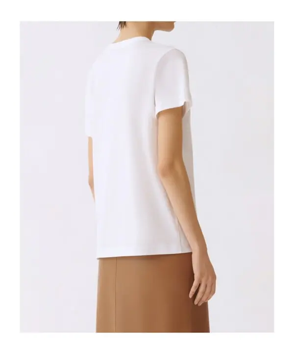 Fabiana Filippi Round Neck Beaded Detail T-shirt - White