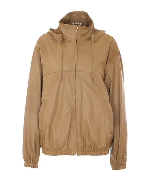 Auralee Long-sleeved Leather Jacket