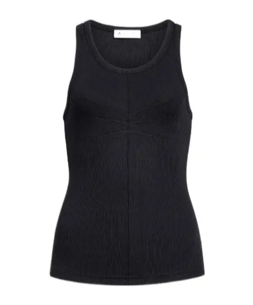 Alaïa Ribbed Tank Top With Provincial Road Embellishment - Black