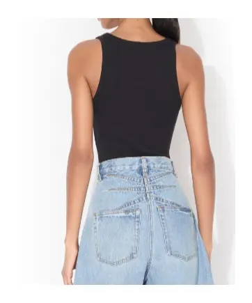 Alaïa Ribbed Tank Top With Provincial Road Embellishment - Black