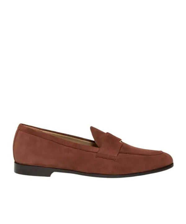 Max Mara Round Toe Loafers With Metallic Monogram