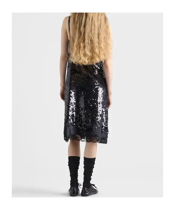 Prada Sleeveless Sequin Embellished Dress
