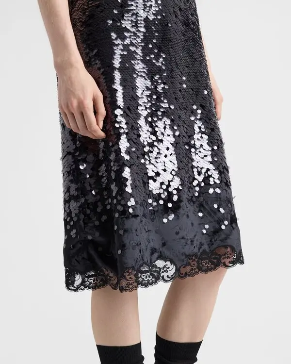 Prada Sleeveless Sequin Embellished Dress