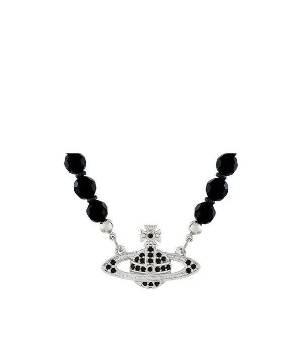 VIVIENNE WESTWOOD Messaline Crystal Necklace - Black