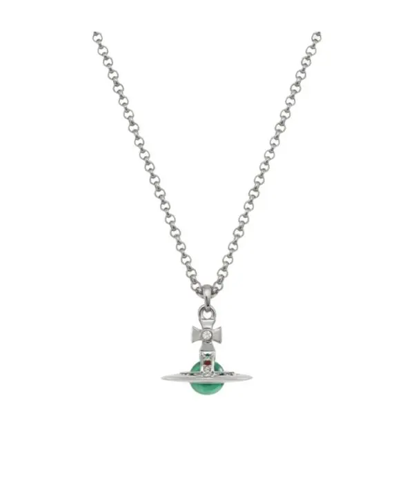VIVIENNE WESTWOOD Small Spherical Pendant Necklace - Platinum/mint Green/multi
