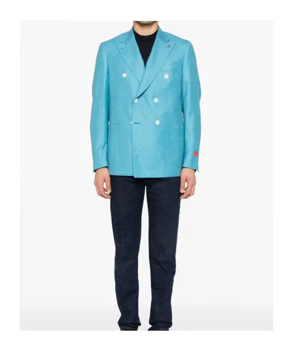 Isaia Long-sleeved Double-breasted Blazer