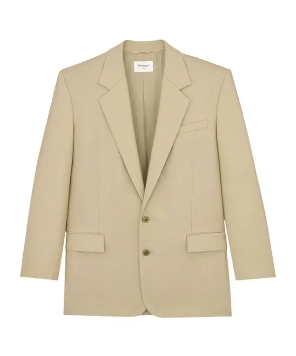 Saint Laurent Single-breasted Notched Lapel Blazer - Light Brown