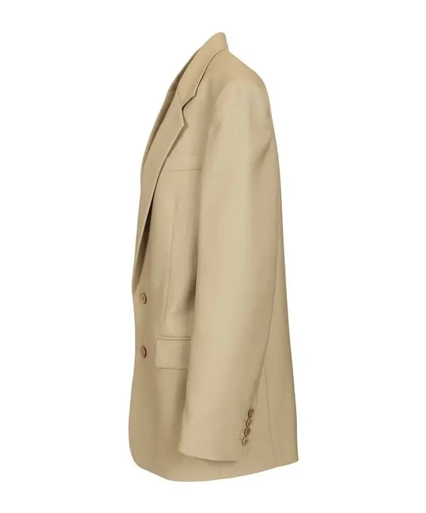 Saint Laurent Single-breasted Notched Lapel Blazer - Light Brown