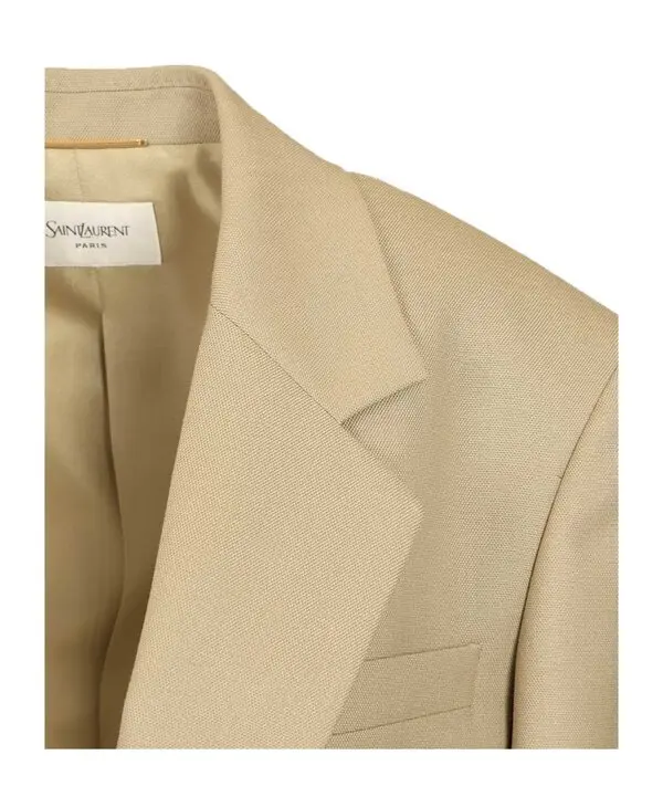 Saint Laurent Single-breasted Notched Lapel Blazer - Light Brown
