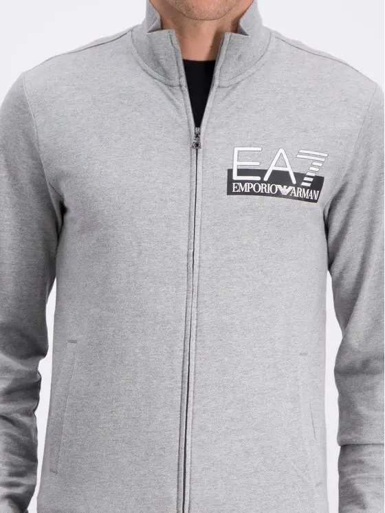 EA7 Logo Collar Zip-up Jacket