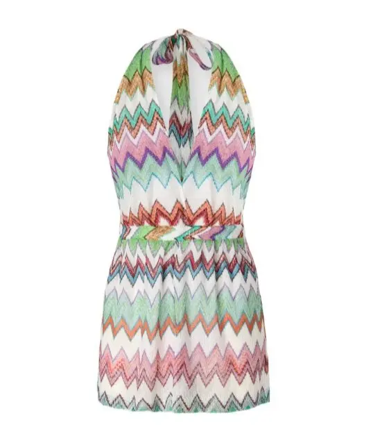 Missoni Chevron Plunge Short Jumpsuit - White  Multicoloured