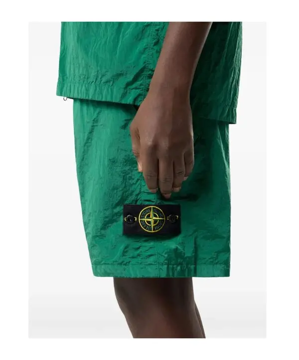 Stone Island Logo Patch Bermuda Shorts - Malachite