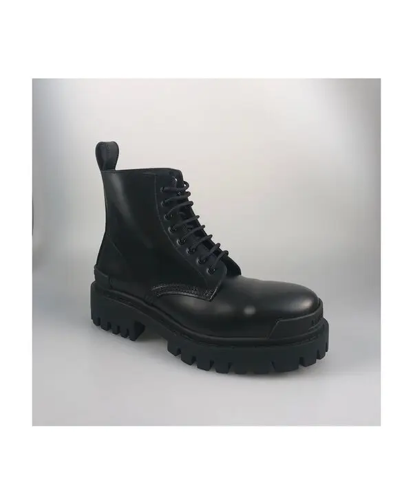 Balenciaga Strike Lace-up Boots - Black