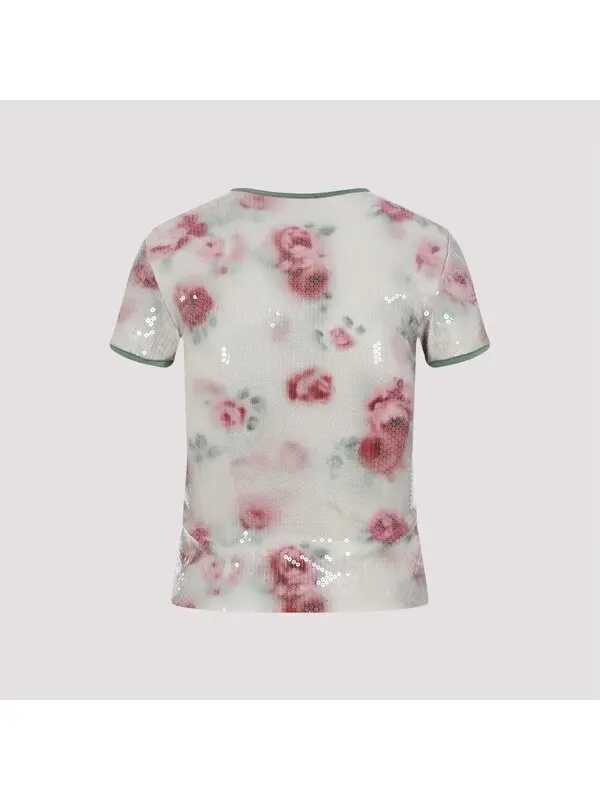 DIESEL® Sequined Floral Print Jersey Top - No