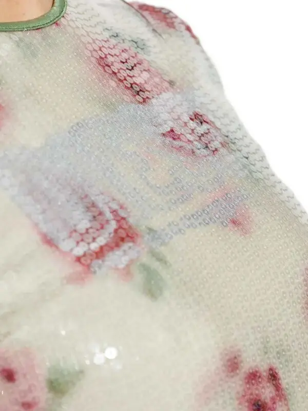 DIESEL® Sequined Floral Print Jersey Top - No