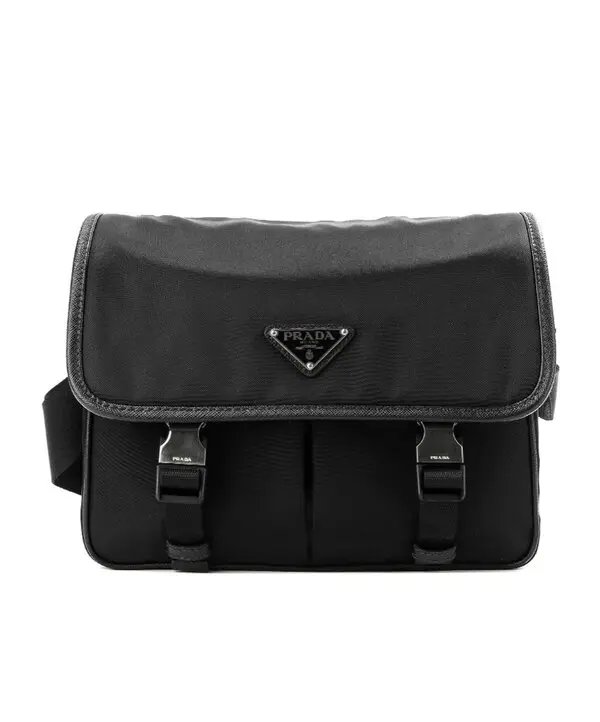 Prada Logo Shoulder Bag - Black