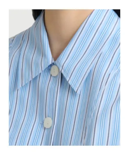 Marni Striped Poplin Shirt With Bib Insert - Light Blue