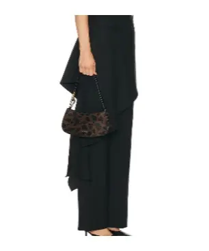 Staud Zippered Shoulder Bag With Metal Accent - Leop