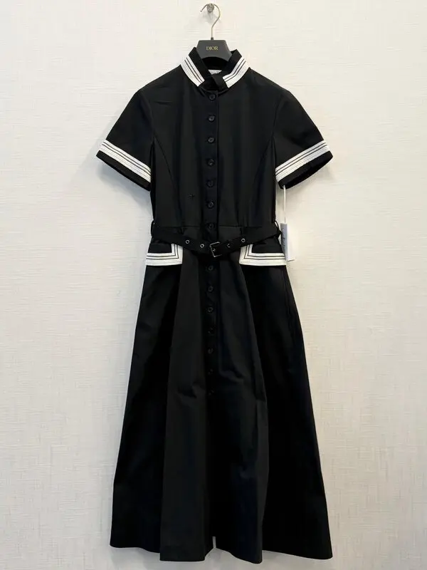 Dior Mid-length Flared Shirtdress With Tassels
