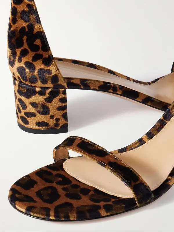 GIANVITO ROSSI Gaeta 45 Leopard-print Velvet Sandals