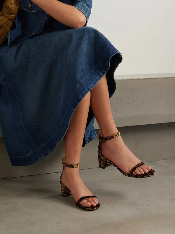 GIANVITO ROSSI Gaeta 45 Leopard-print Velvet Sandals
