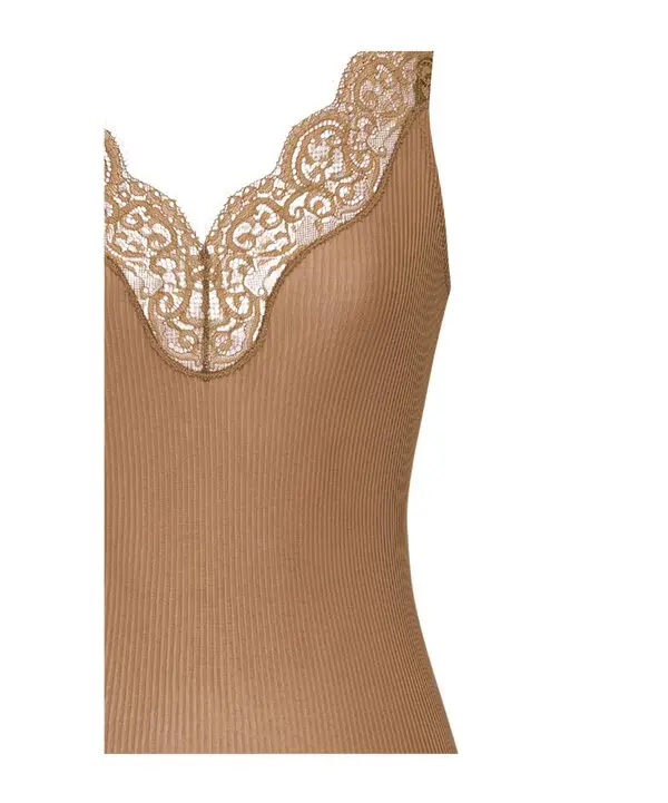 Saint Laurent Lace Ribbed Tank Top