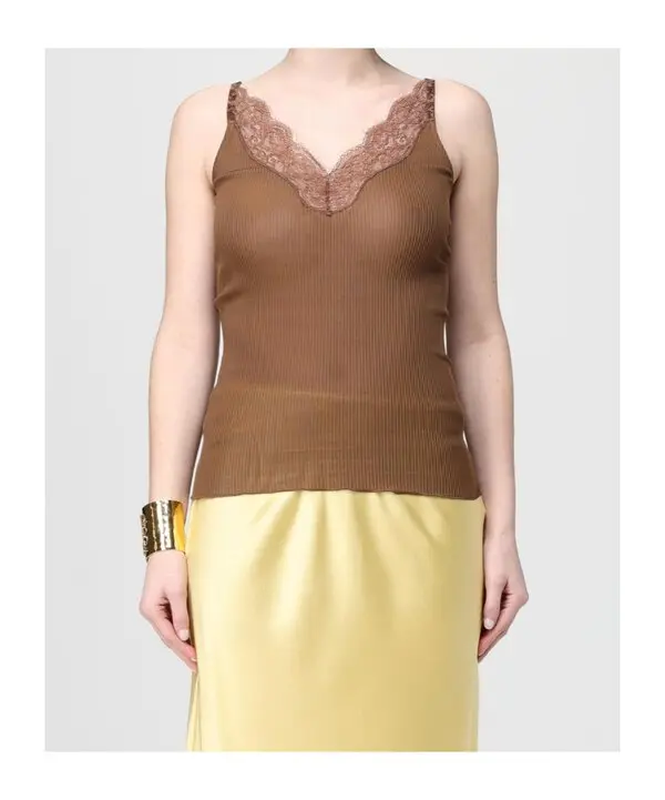 Saint Laurent Lace Ribbed Tank Top