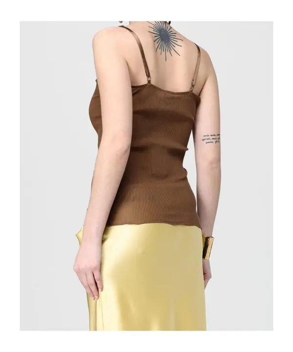 Saint Laurent Lace Ribbed Tank Top