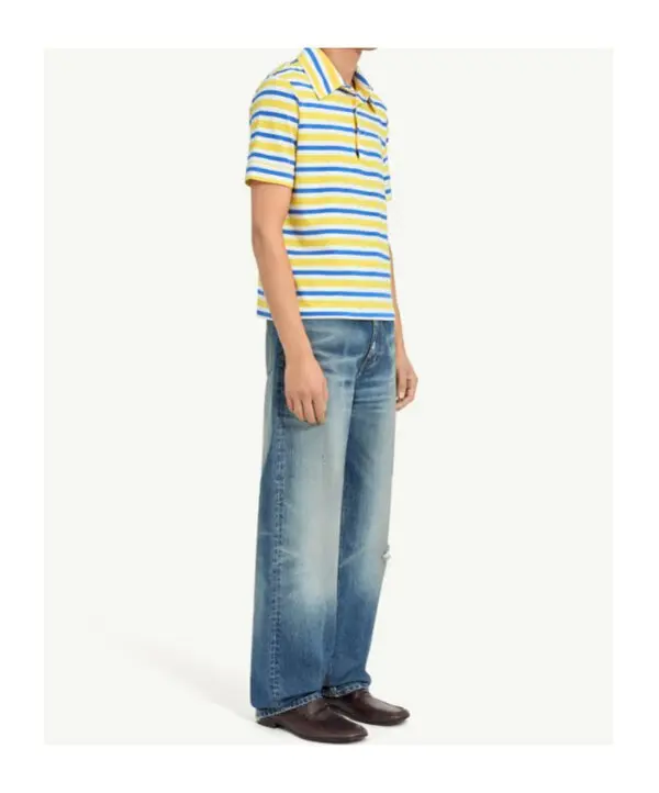 MAISON MARGIELA Logo Embroidered Striped Polo Shirt