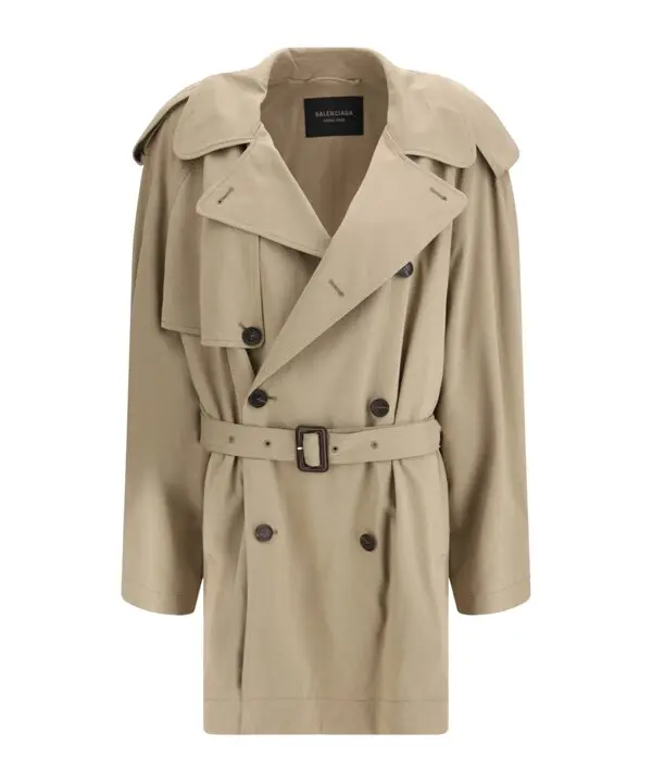 Balenciaga Belted Double-breasted Trench Coat - No