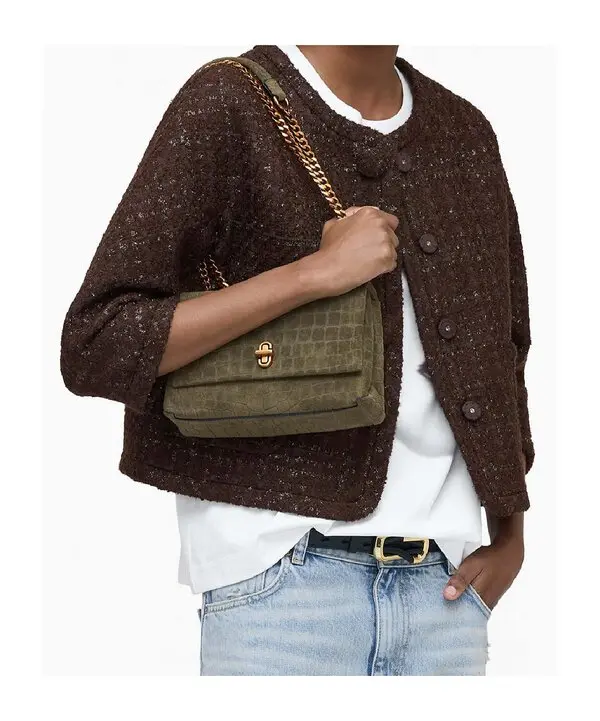 Marc Jacobs Chain Strap Shoulder Bag With Turn Lock Closure - Olive