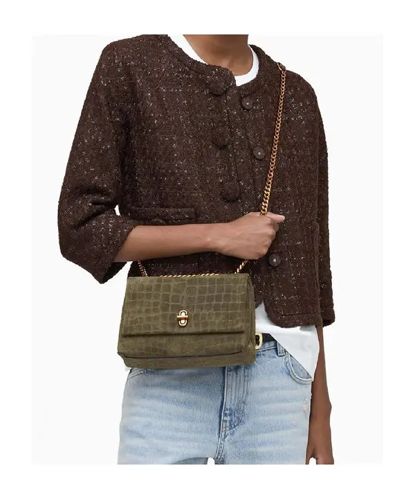 Marc Jacobs Chain Strap Shoulder Bag With Turn Lock Closure - Olive