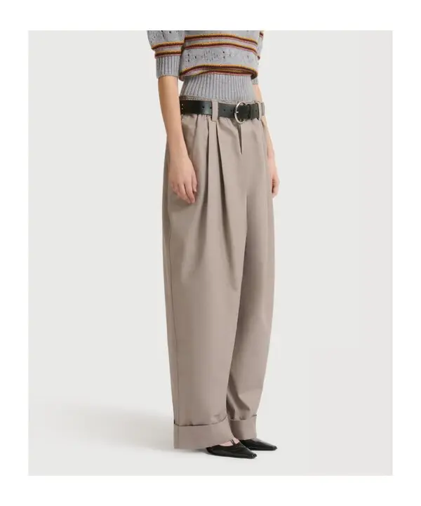 Marni Pleated Canvas Trousers - Atmosphere