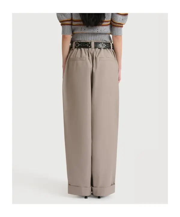 Marni Pleated Canvas Trousers - Atmosphere