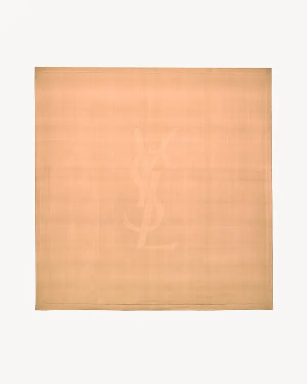 Saint Laurent Cassandre Square Scarf - Camel