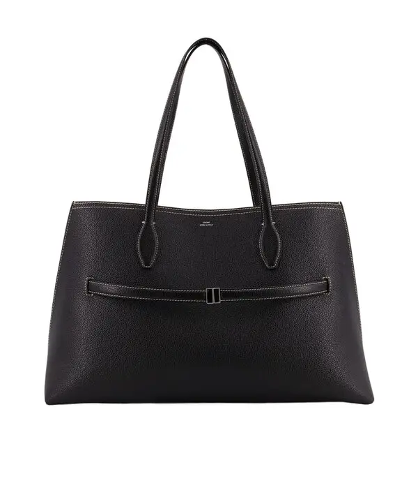 TOTEME Logo Detailed Strap Shoulder Bag - Black