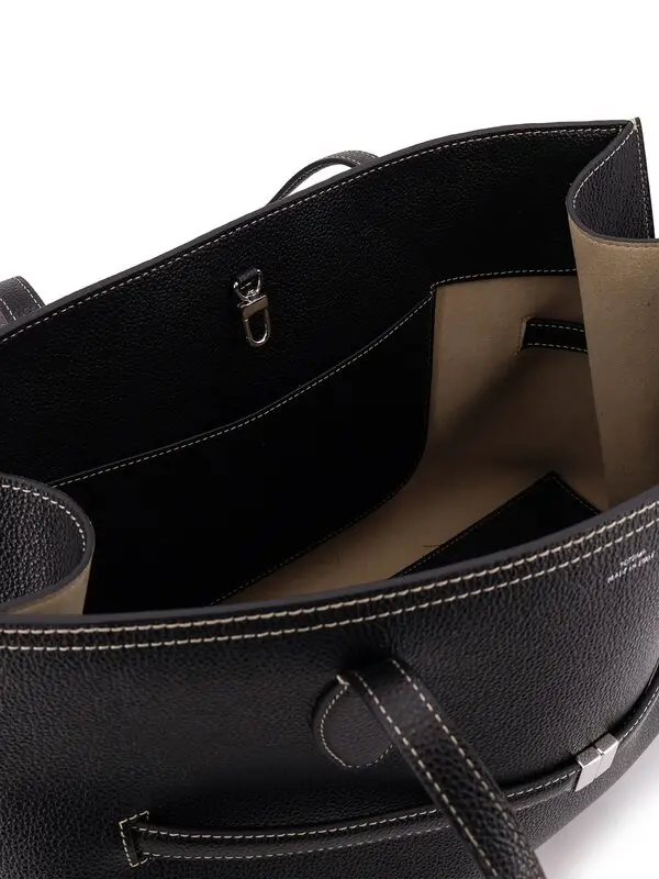 TOTEME Logo Detailed Strap Shoulder Bag - Black