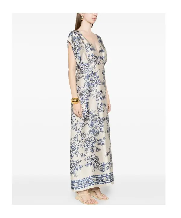 Liu Jo Sleeveless V-neck Maxi Dress With All-over Print