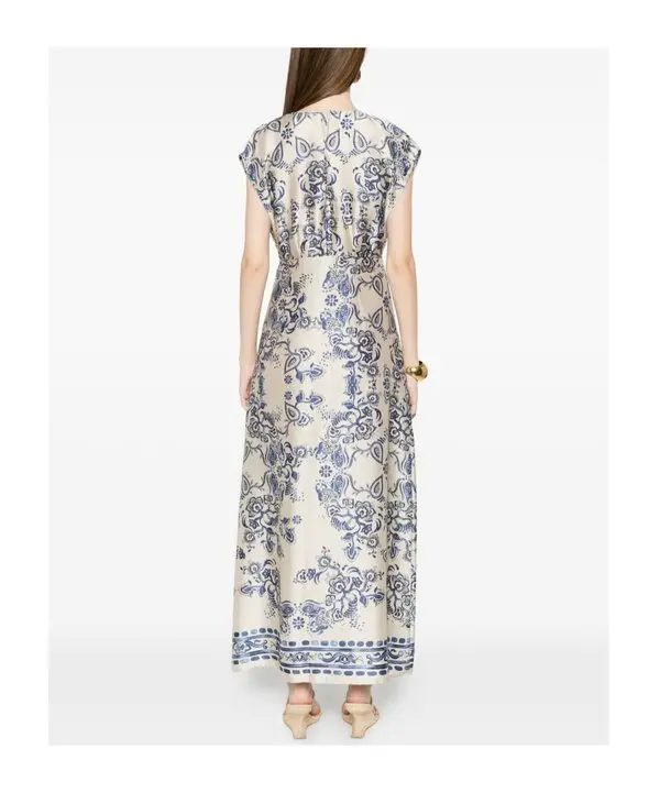 Liu Jo Sleeveless V-neck Maxi Dress With All-over Print