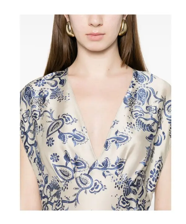Liu Jo Sleeveless V-neck Maxi Dress With All-over Print