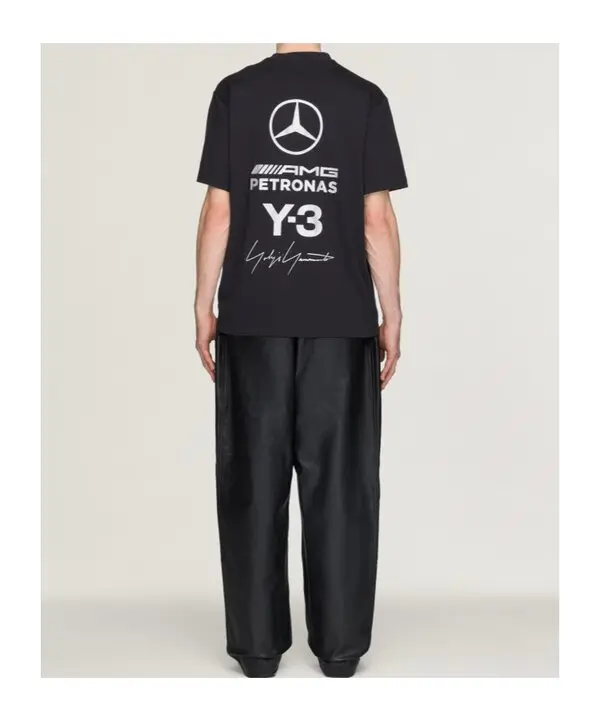 Y3 Mercedes-amg Petronas Leather Wide-leg Pants