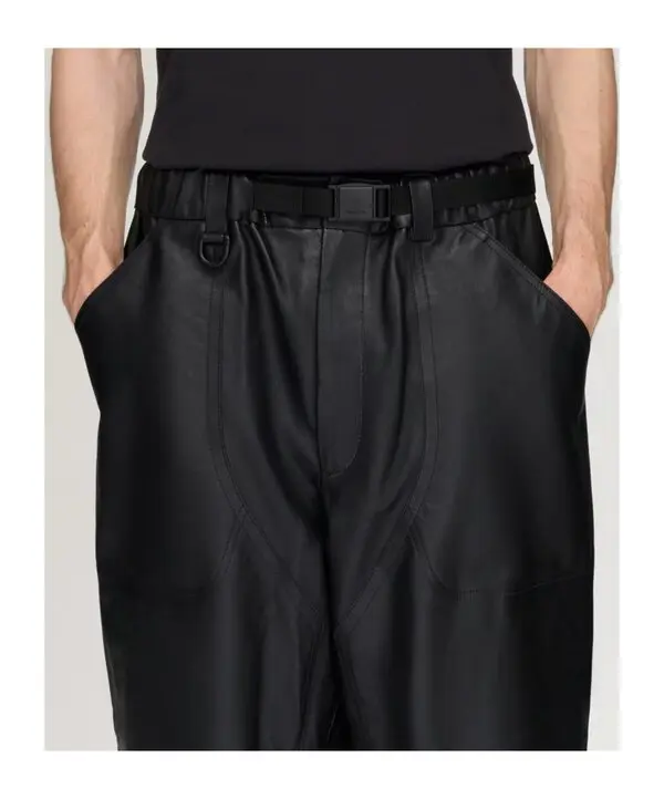 Y3 Mercedes-amg Petronas Leather Wide-leg Pants