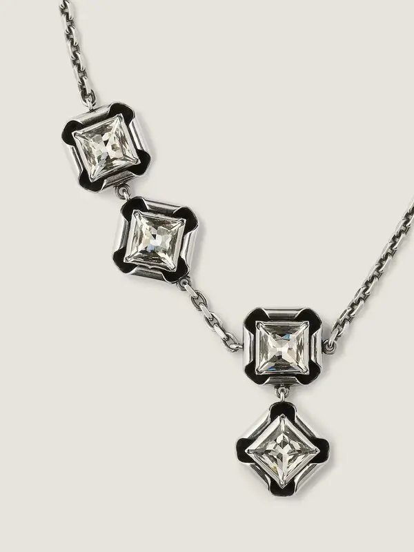 Givenchy Crystal Pendant Necklace - Gray