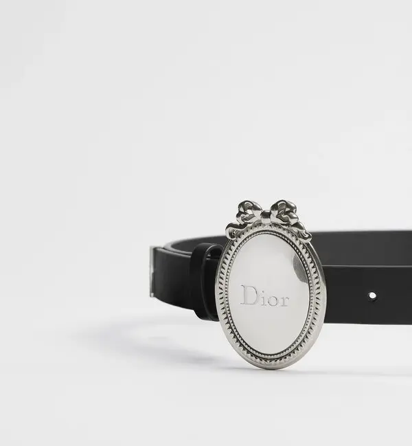 Dior Médaillon Belt With Engraved Buckle - Gray